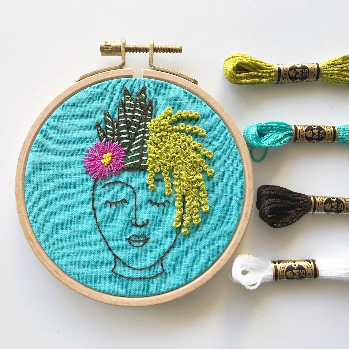 Hand Embroidery Pattern PDF Plant Lady Zen Zoe Embroidery - Etsy