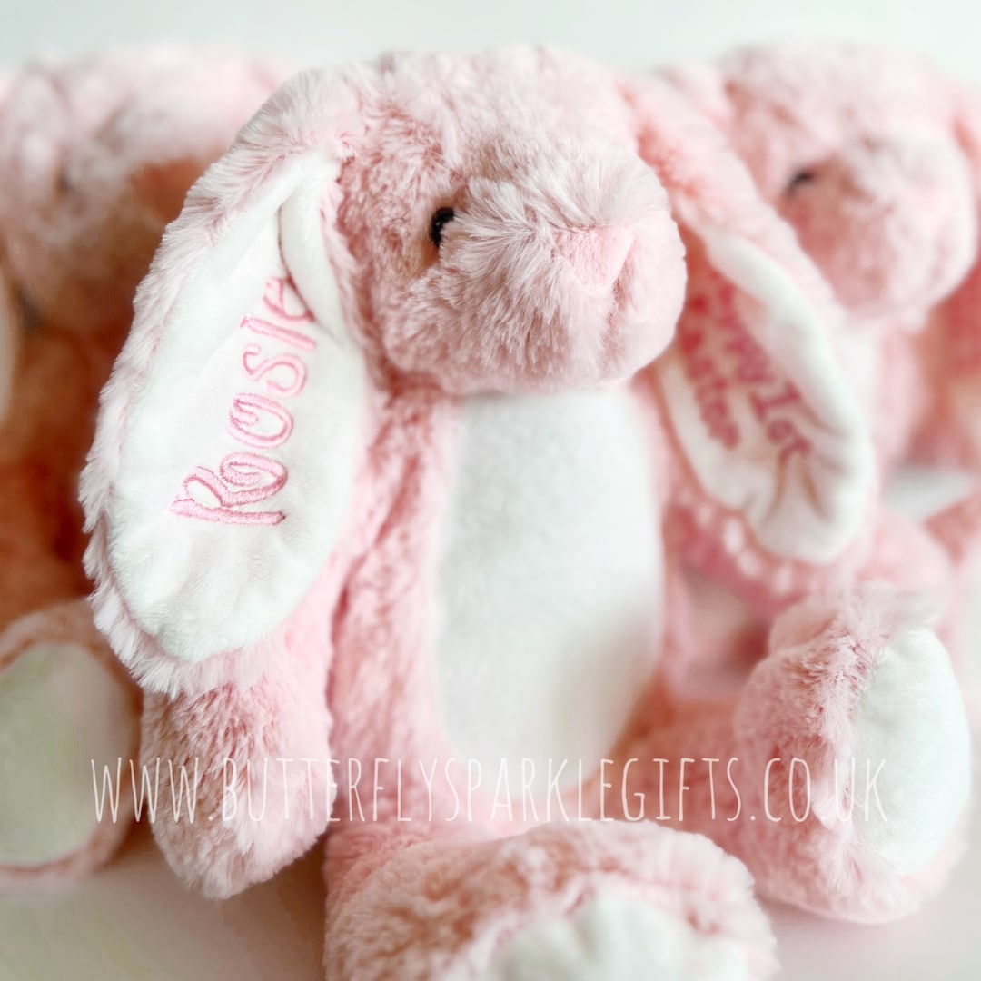 Personalised Easter Bunny Soft Toy - Embroidered Eastergift - Etsy UK
