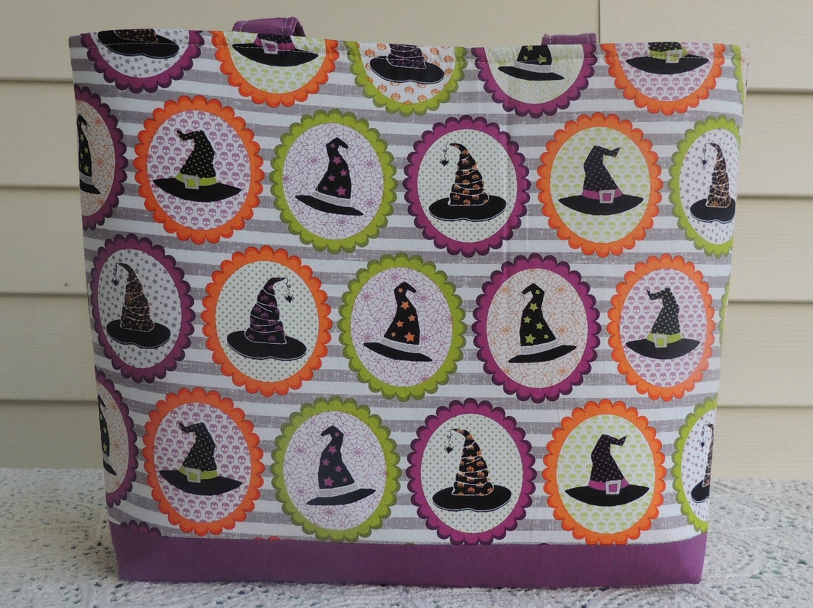Witch Tote Witches Hats Bag Purse Halloween Book Bag Diaper - Etsy