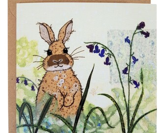 Square Rabbit Card - Etsy