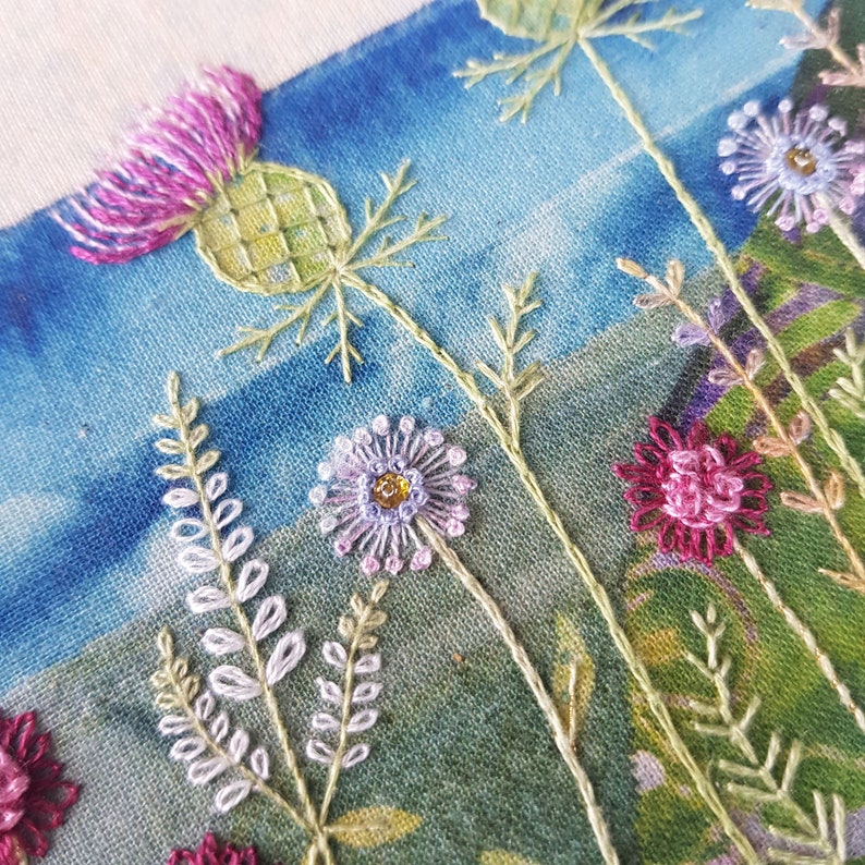 Floral Embroidery Kit - 'cornish Coast' - Modern Hand Embroidery - Etsy