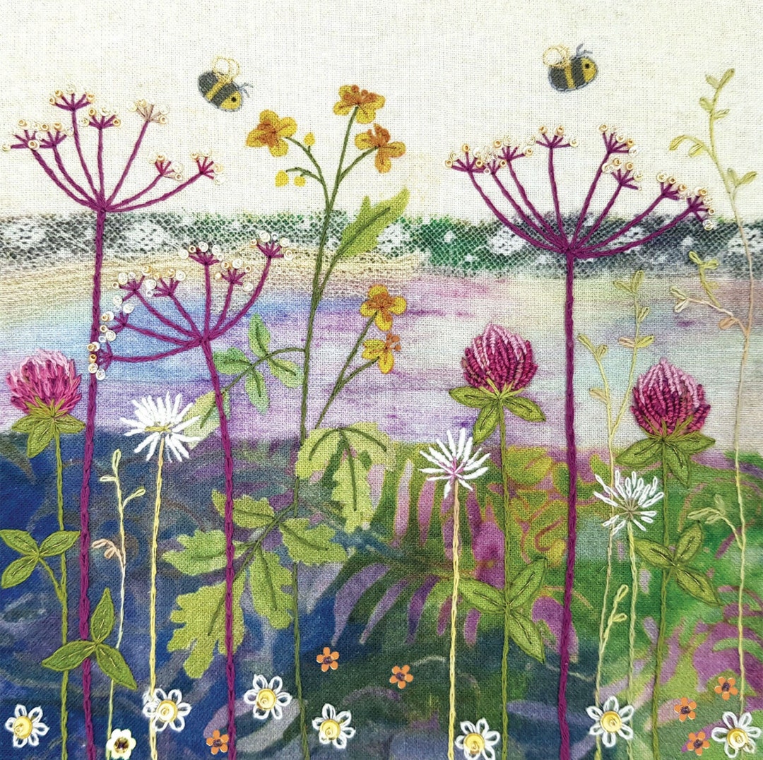 Floral Embroidery Kit 'clover Meadow' Modern Hand Embroidery - Etsy UK