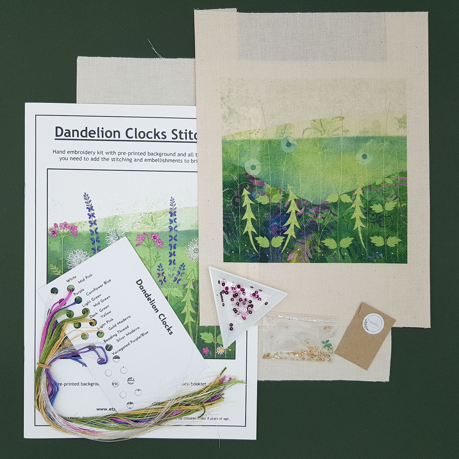 Floral Embroidery Kit - 'dandelion Clocks' - Modern Hand Embroidery - Etsy