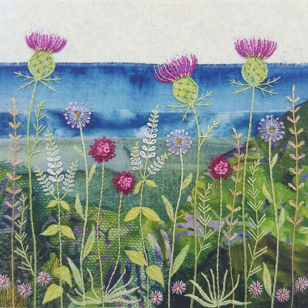 Floral Embroidery Kit - 'cornish Coast' - Modern Hand Embroidery - Etsy