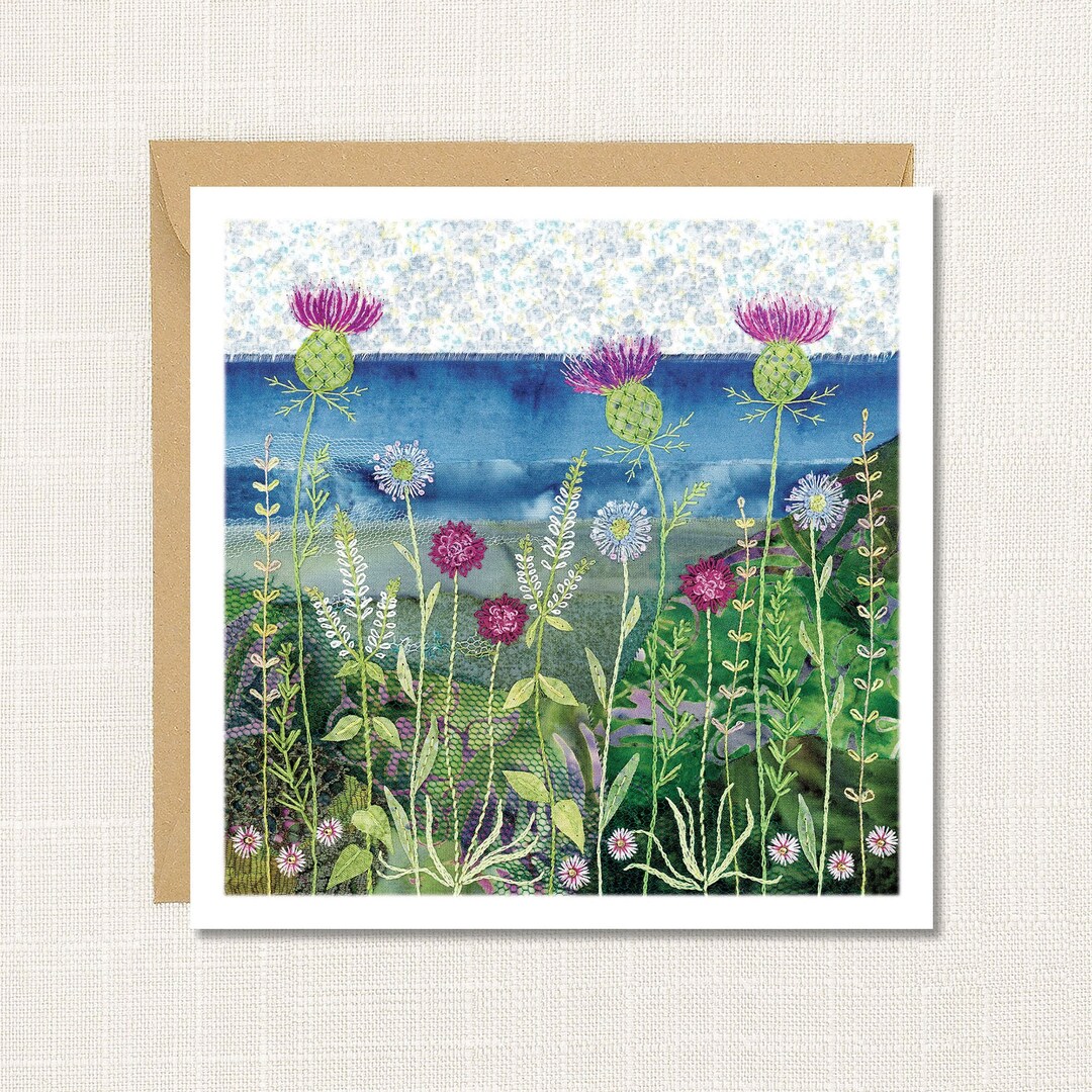 Floral Greeting Card, 'cornish Coast', Blank Inside - Etsy