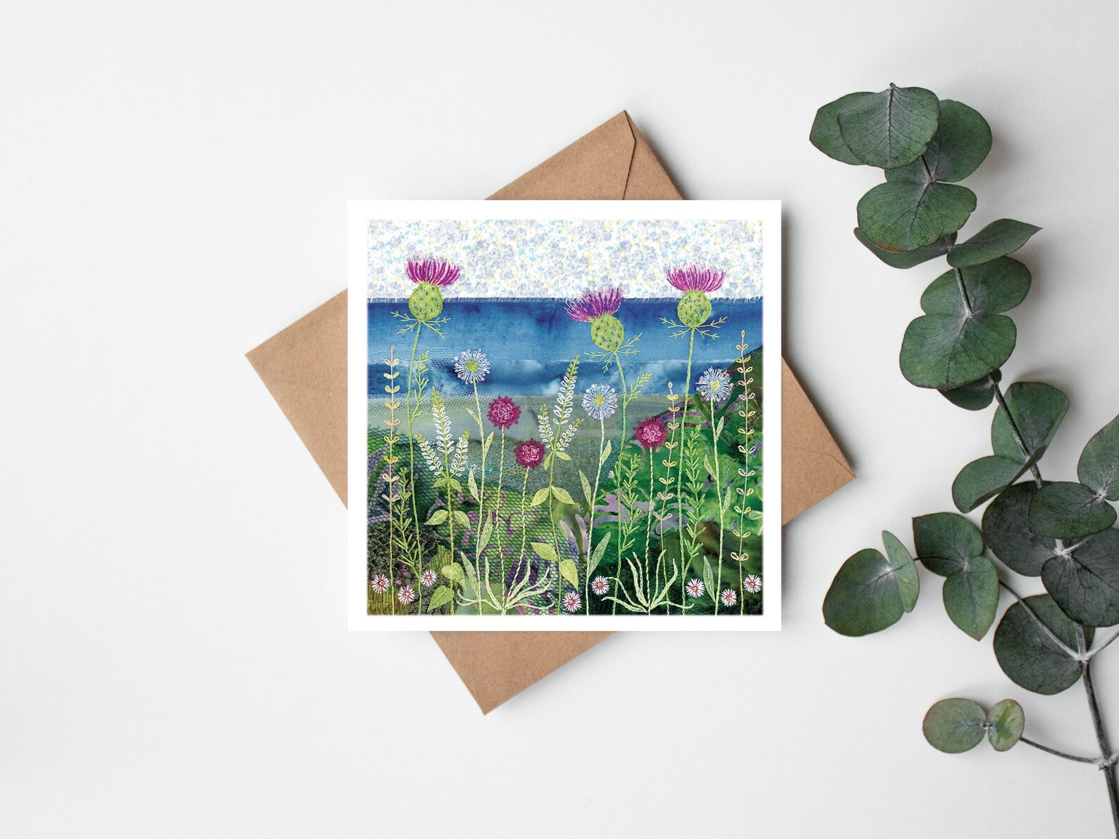 Floral Greeting Card 'cornish Coast' Blank Inside - Etsy