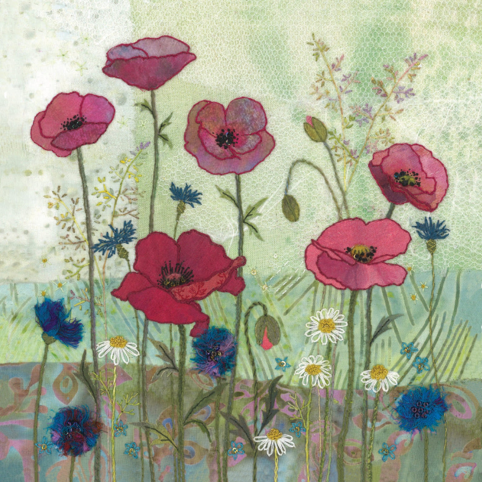 Poppy Floral Print Fabric Organic Cotton Fabric Panel - Etsy