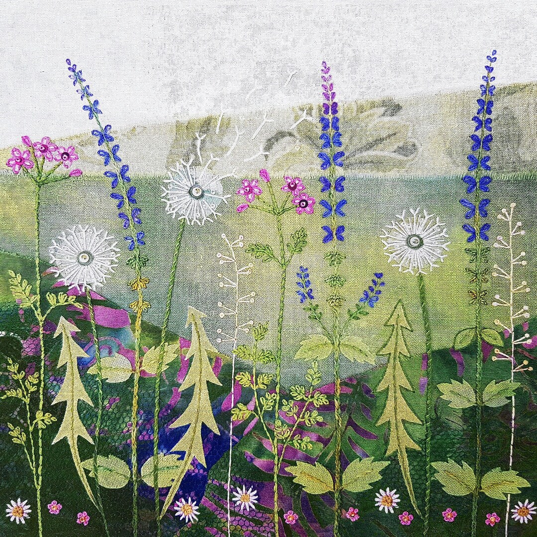 Fabric Panel - Dandelion Print - Organic Cotton - Etsy