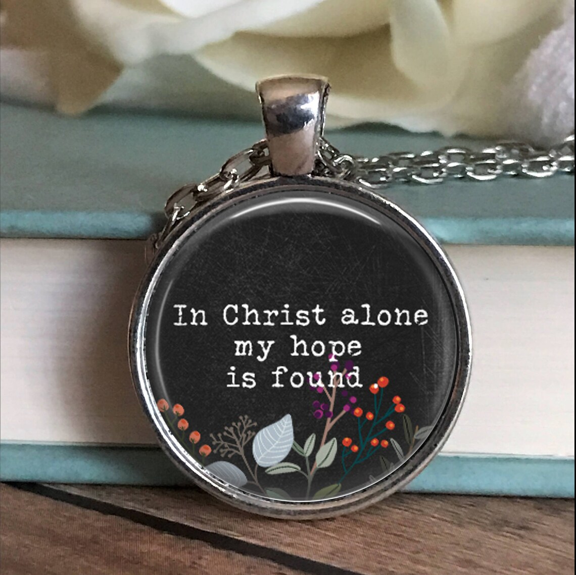 In Christ Alone Necklace - Hymn Necklace - Christian Necklace - Bible ...
