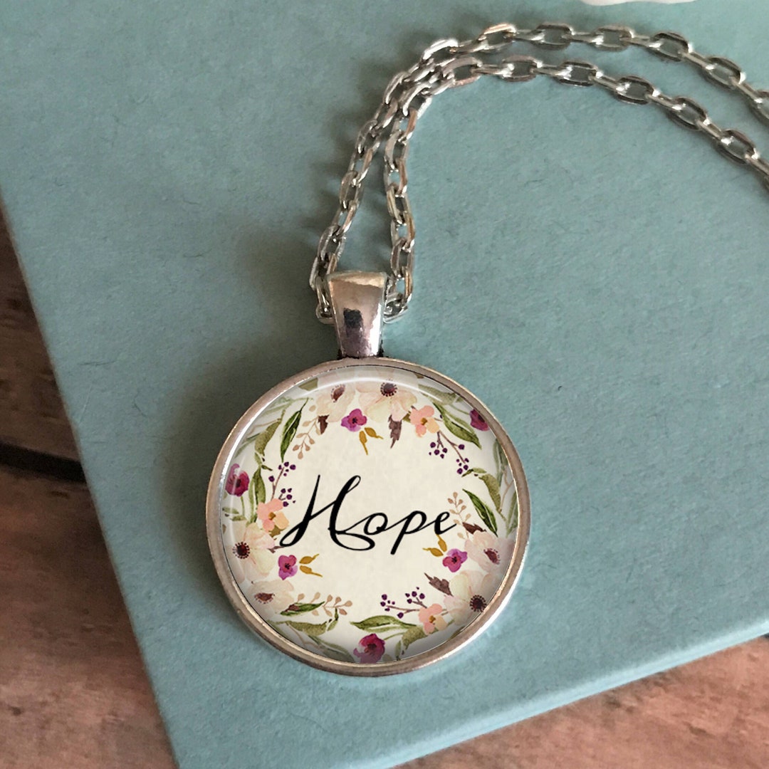 Hope Necklace - Christian Necklace - Pendant Necklace - Bible Verse ...