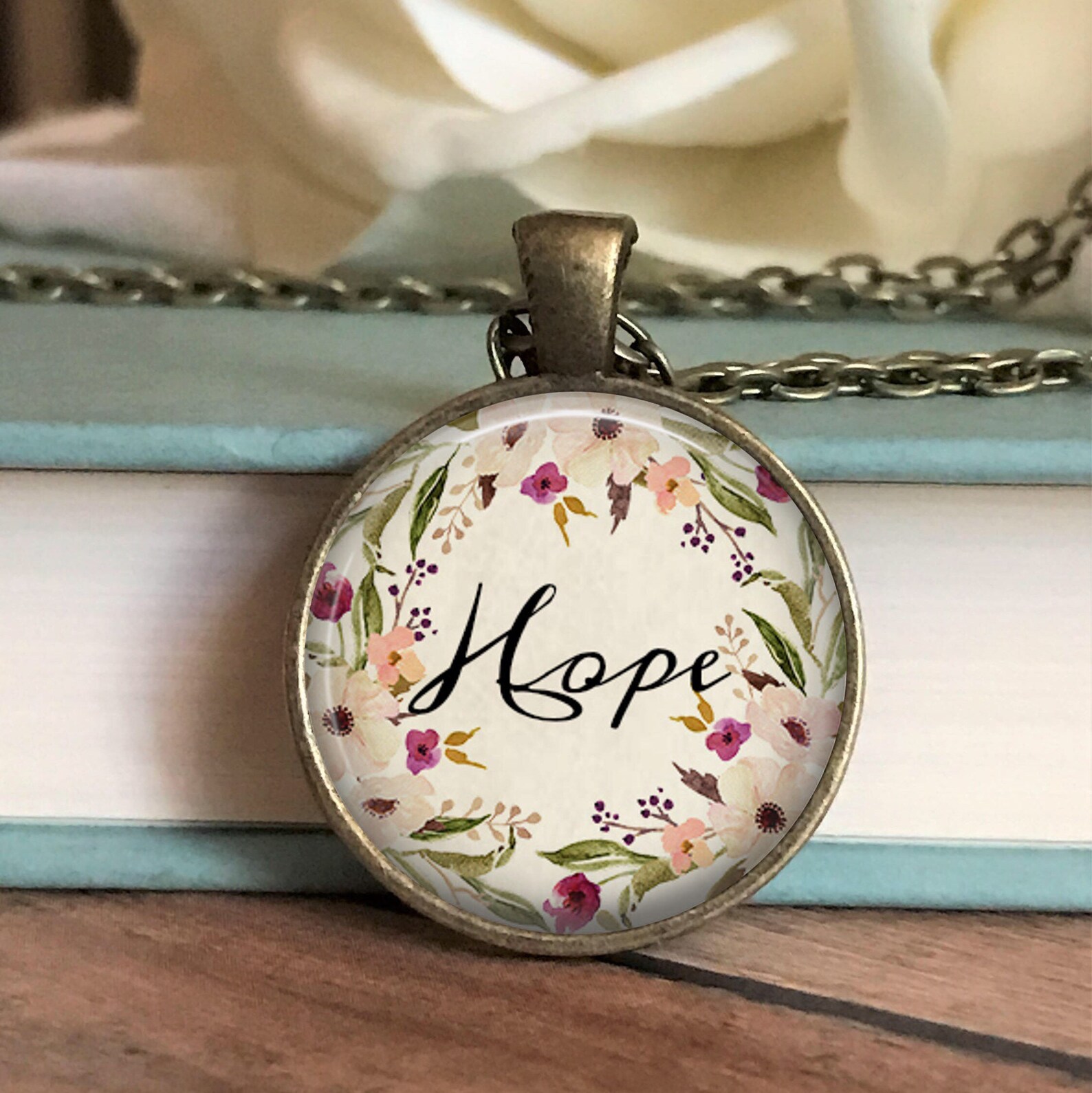 Hope Necklace Christian Necklace Pendant Necklace Bible | Etsy