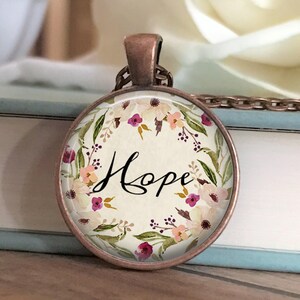 Hope Necklace - Christian Necklace - Pendant Necklace - Bible Verse ...