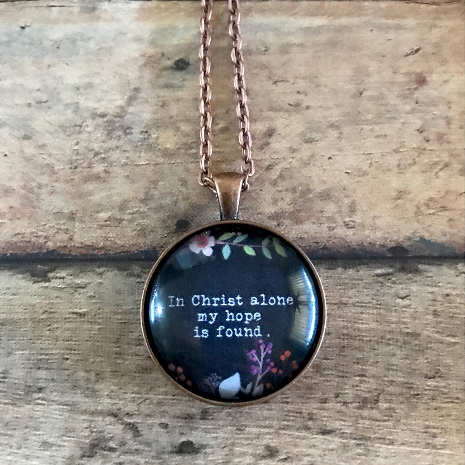 In Christ Alone Necklace - Hymn Necklace - Christian Necklace - Bible ...