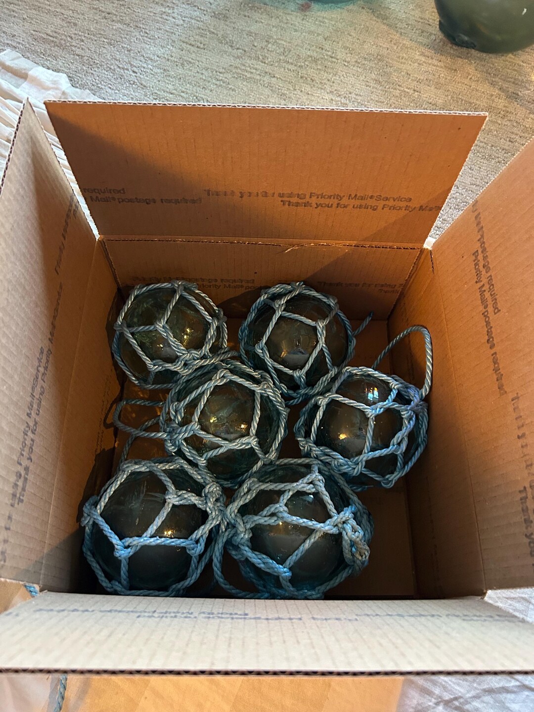 Group of 6 Japanese Glass Fishing Floats, 4.5" Glass Float, Antique ...
