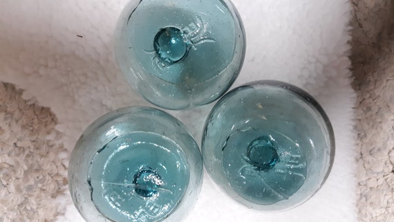 Set of Three 2.75wp171 Blue Green Glass Fishing Float | Etsy