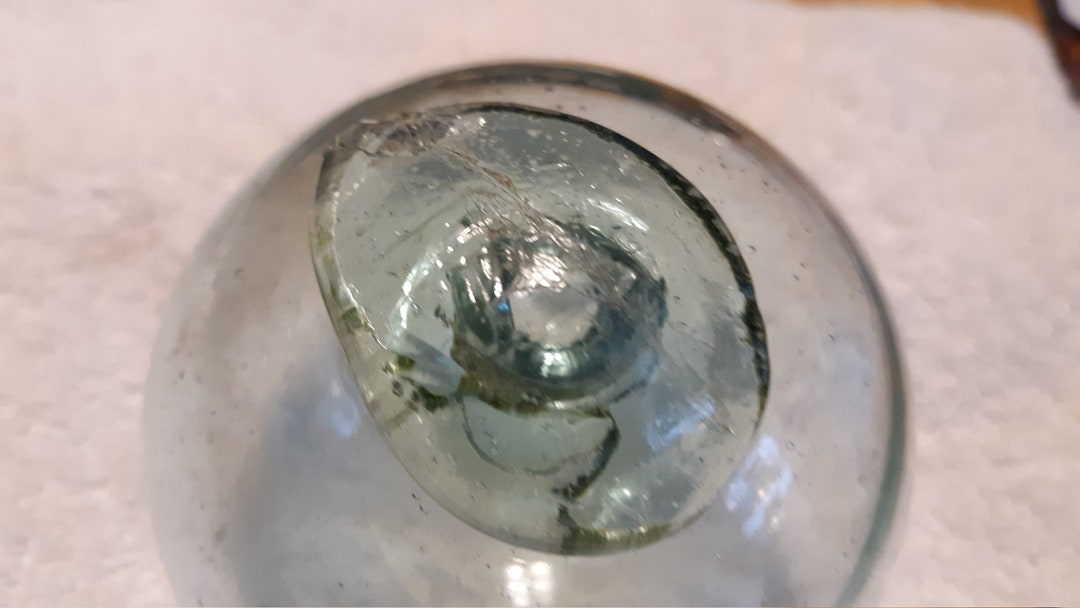 3.5" WP#114 Blue Green Glass Fishing Float, Collectable, Antique, Beach ...