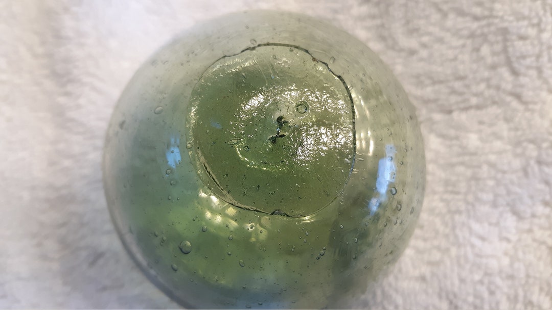 3"wp#?, 1 Dot, Blue Green Glass Float Marked,, Collectable, Antique ...