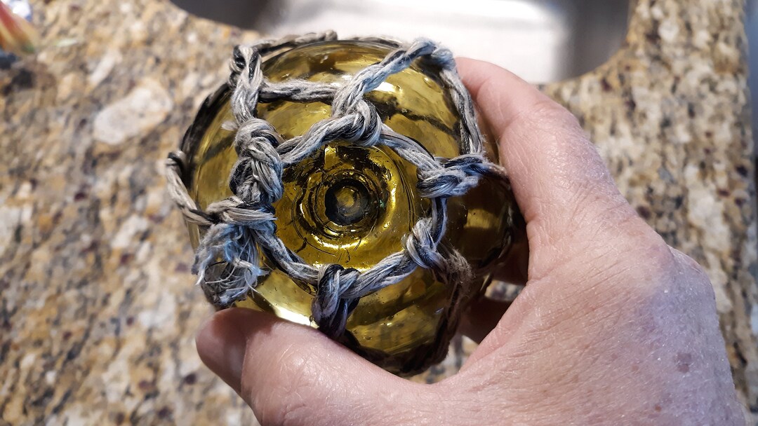 4light Yellow Gold Japanese Glass Fishing Float, Collectable, Beach ...