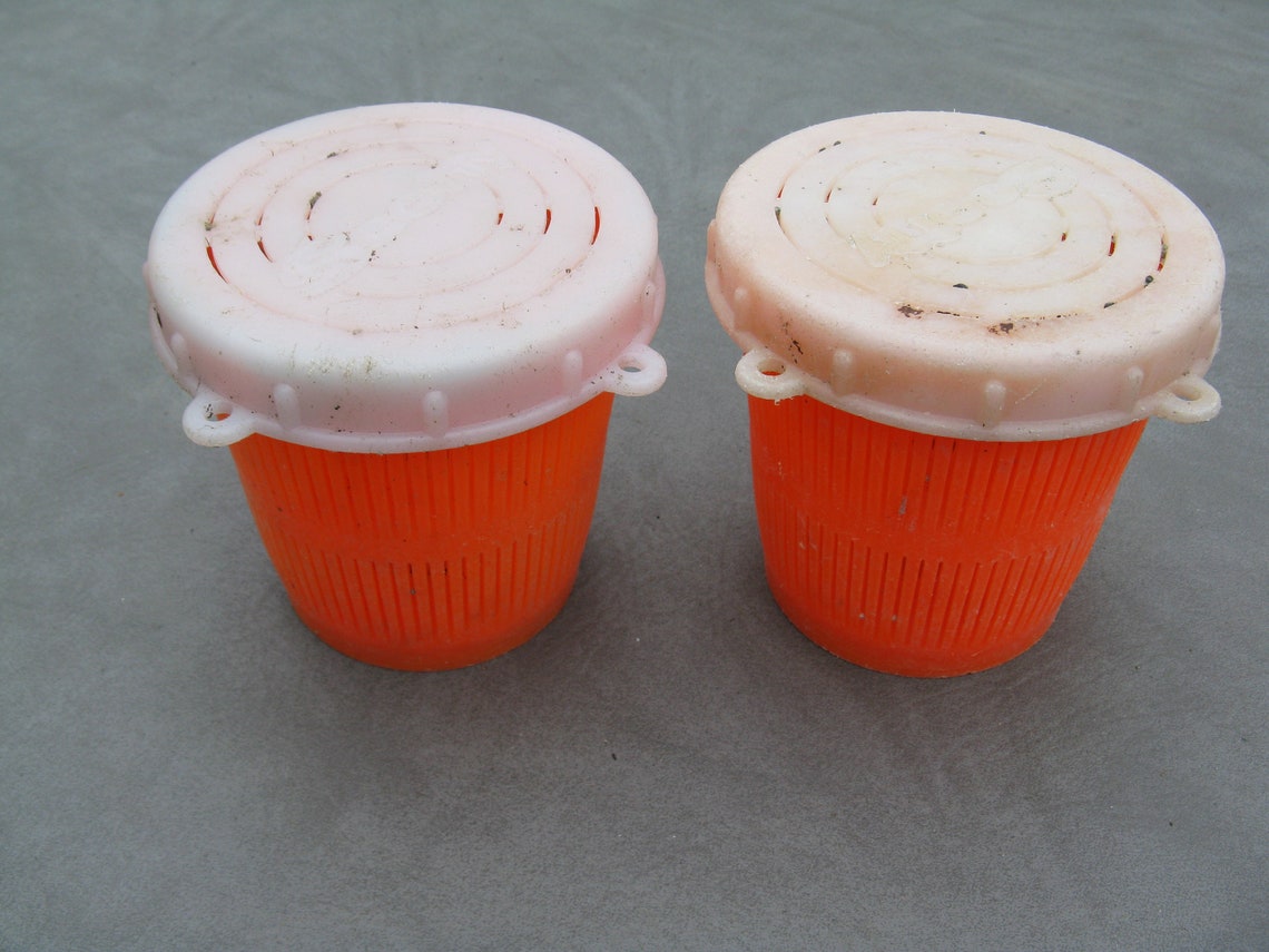 2 Crab Fishing Bait Containers Collectable Antique Nautical - Etsy