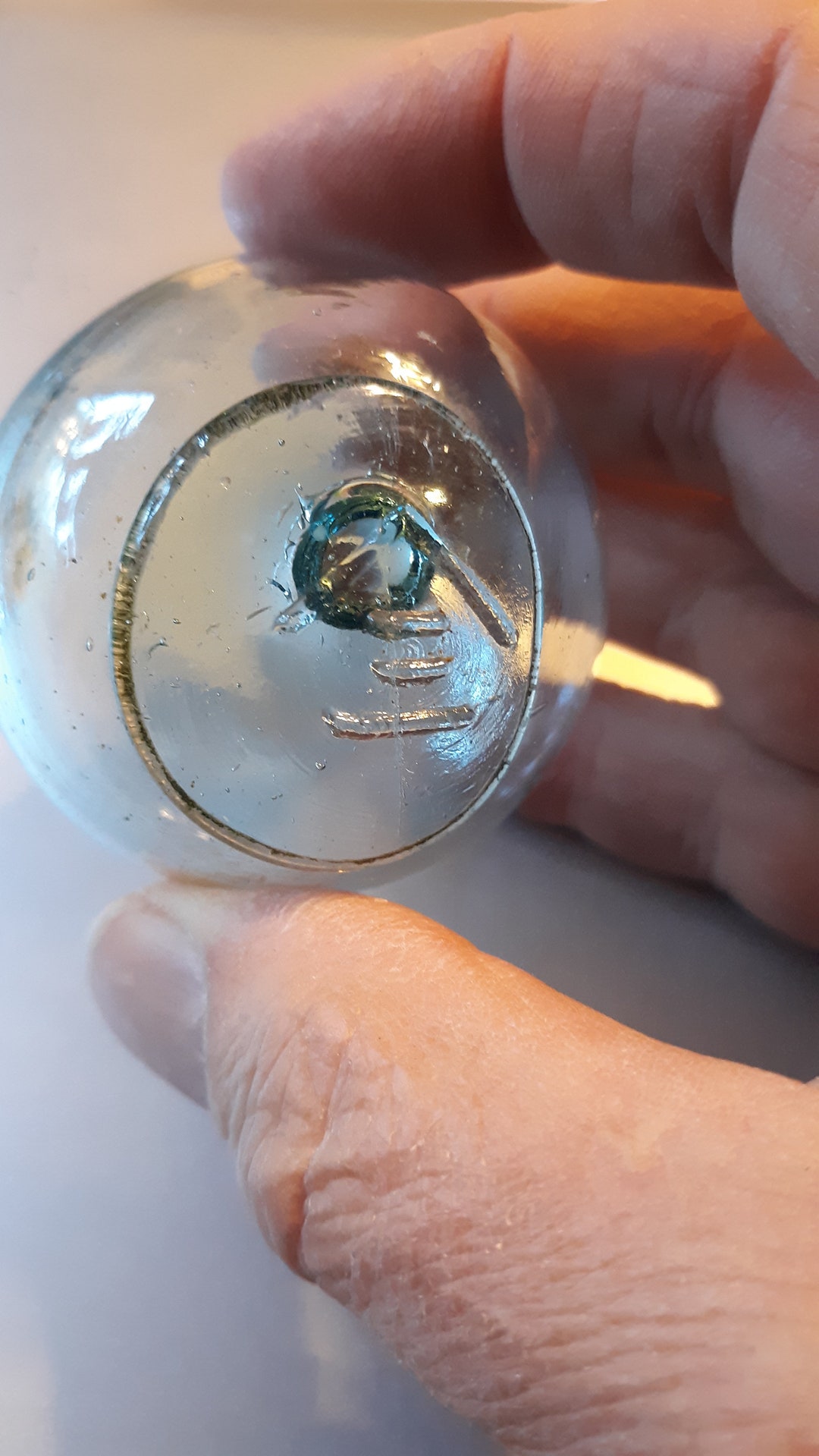 2.25" WP# 42 Light Aqua Glass Fishing Float Marked, Collectable ...