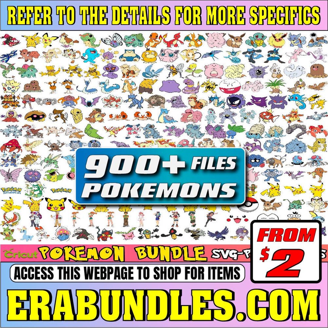 880 Pokemon Layered Bundle Files, Pokemon Bundle, Pokemon Clipart ...