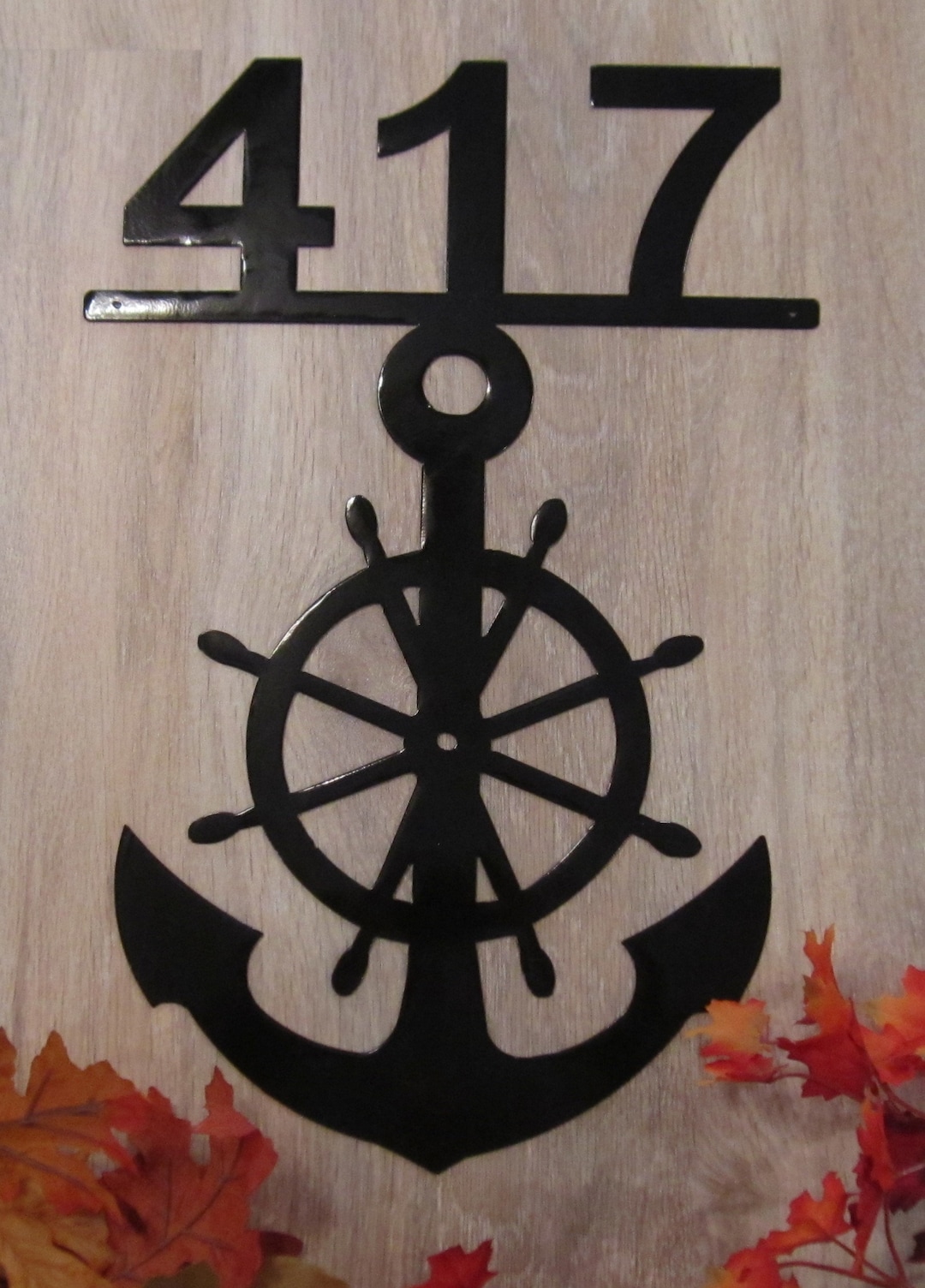 Anchor Custom Address Sign, Nautical House Numbers, Steel - Etsy