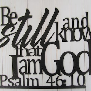 Metal Scripture Wall Art, Psalm 46:10, Bible Verse, Christian Home ...