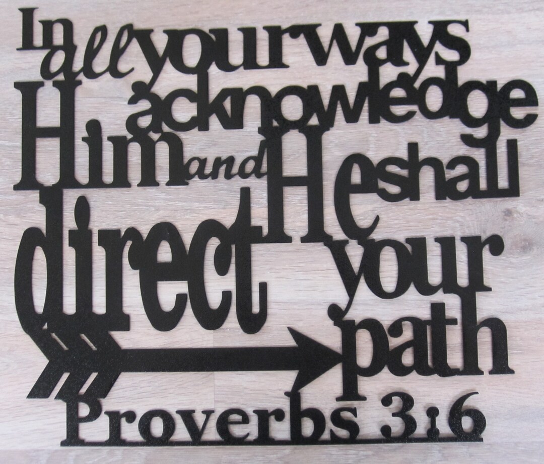 Metal Scripture Wall Art, Proverbs 3:6, Bible Verse, Christian Home ...
