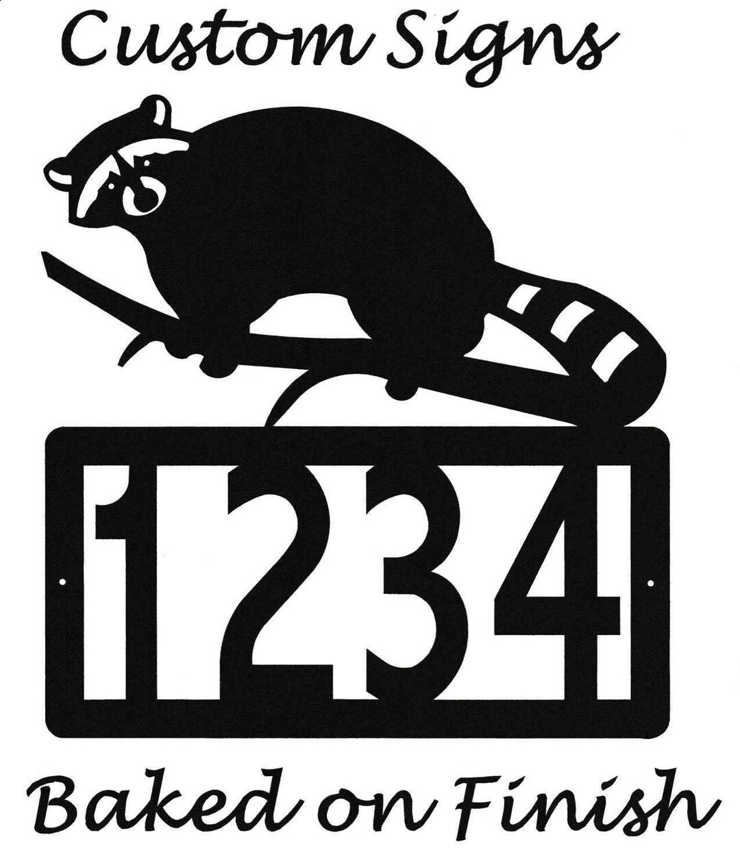 Custom Raccoon Address Metal Sign - Etsy