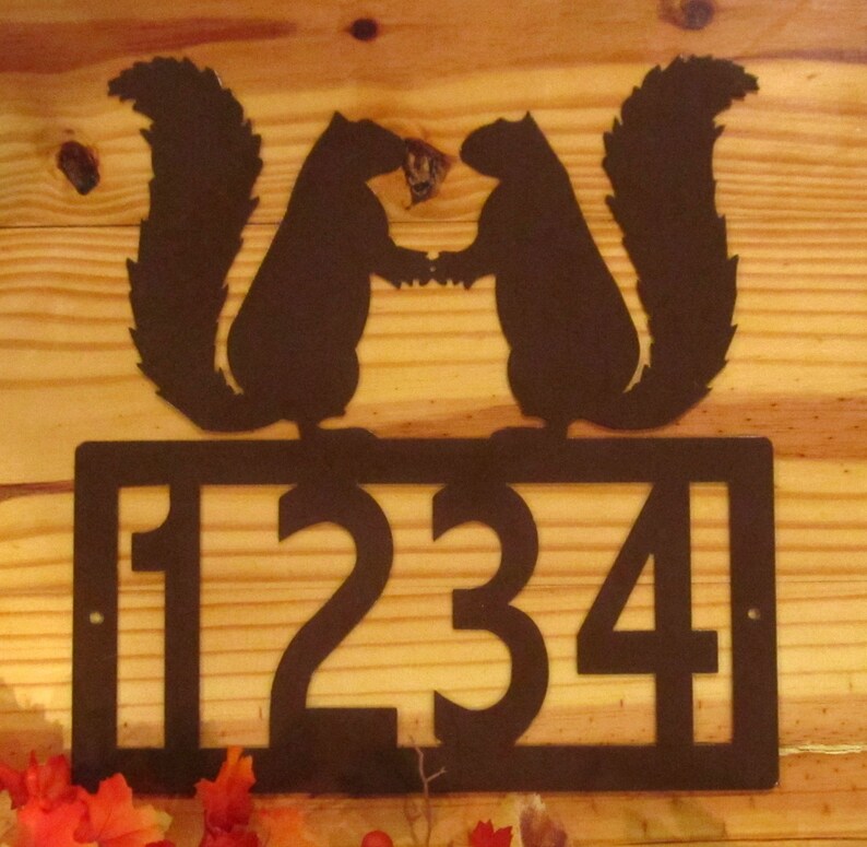 Custom Squirrel Address Metal Sign - Etsy