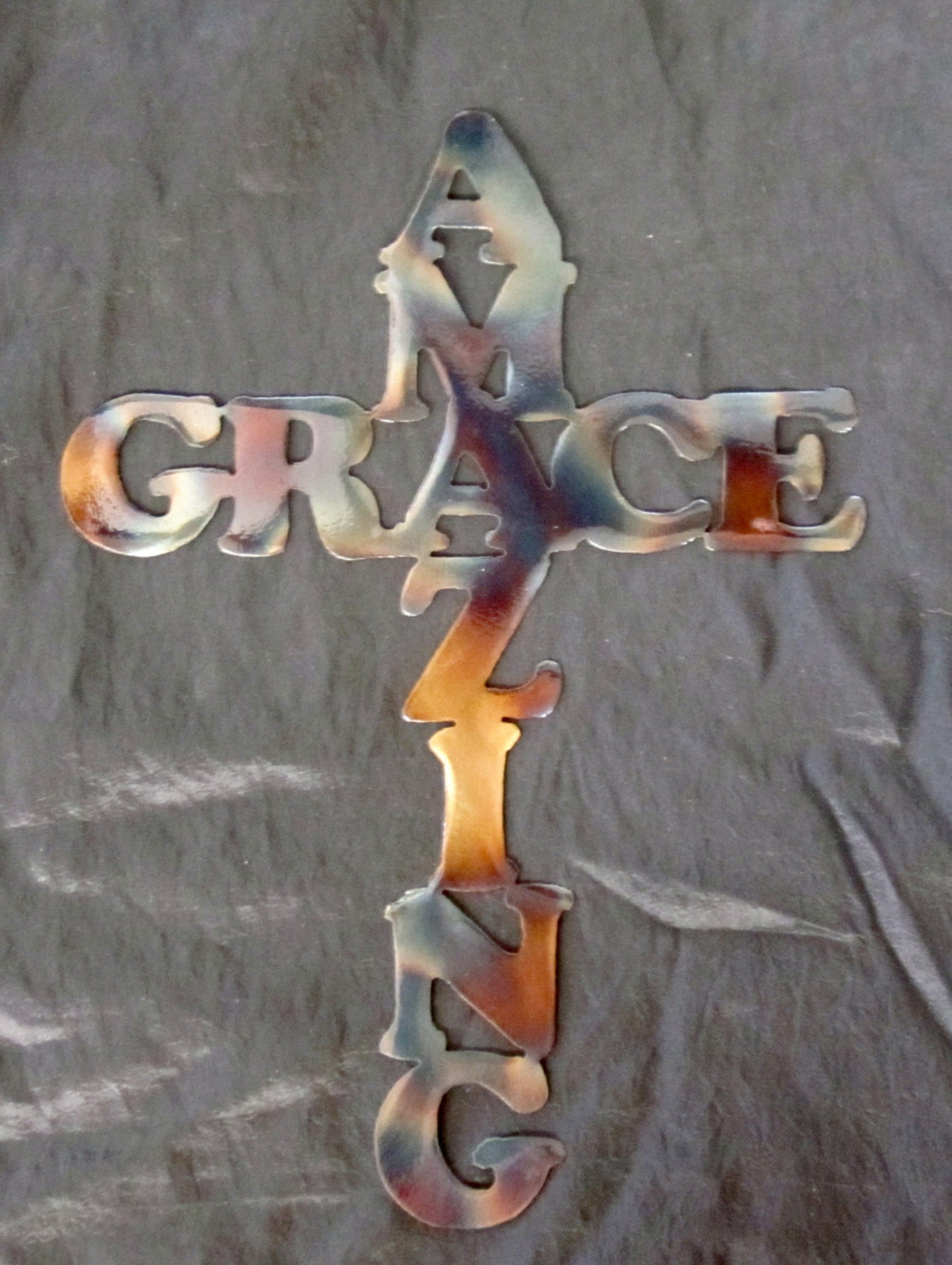 Amazing Grace Metal Cross - Etsy