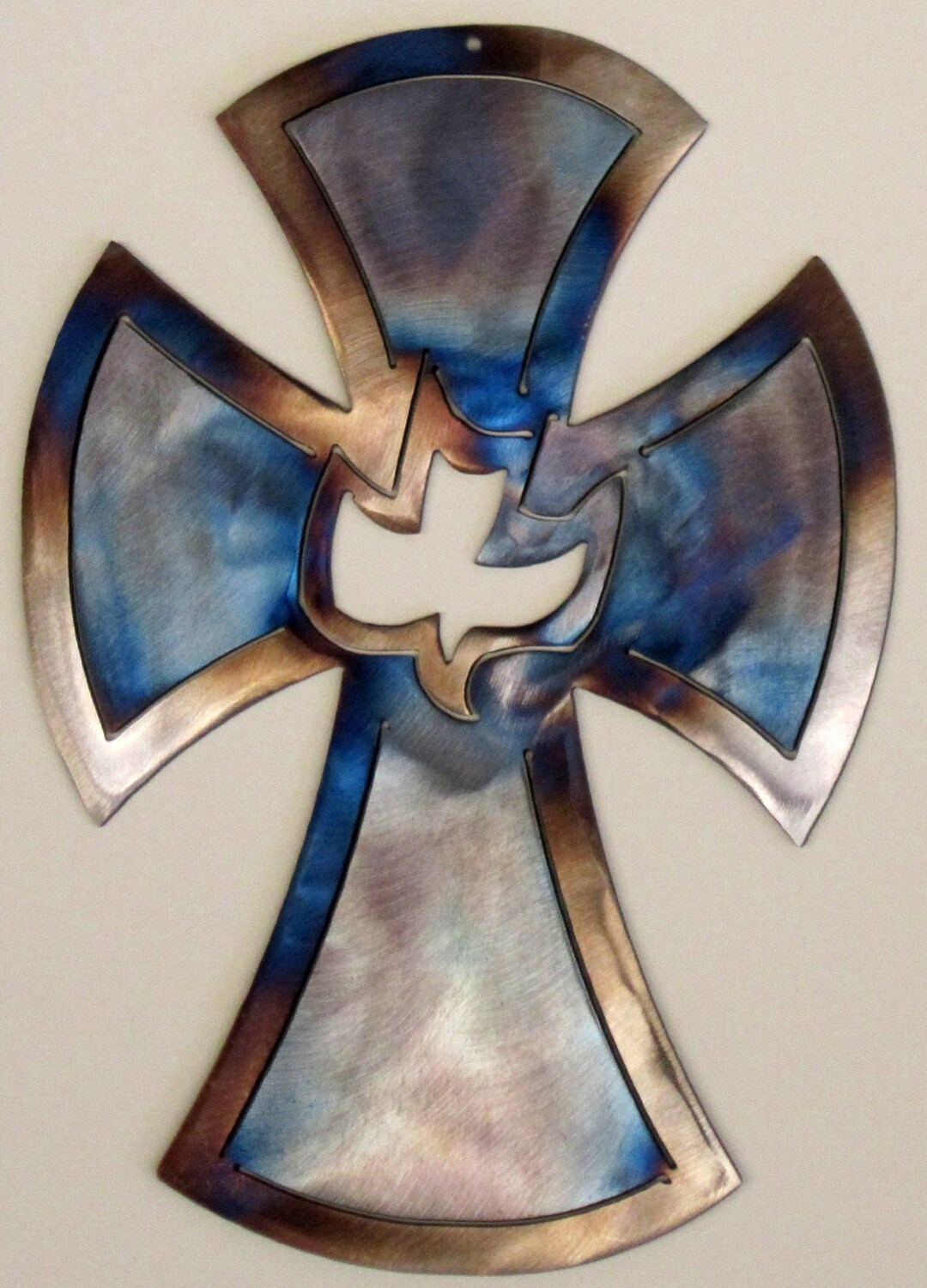 Metal Christian Cross With Dove - Etsy