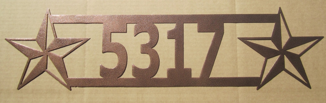 House Number Address Metal Sign, Western Style, Metal Art, Handmade ...