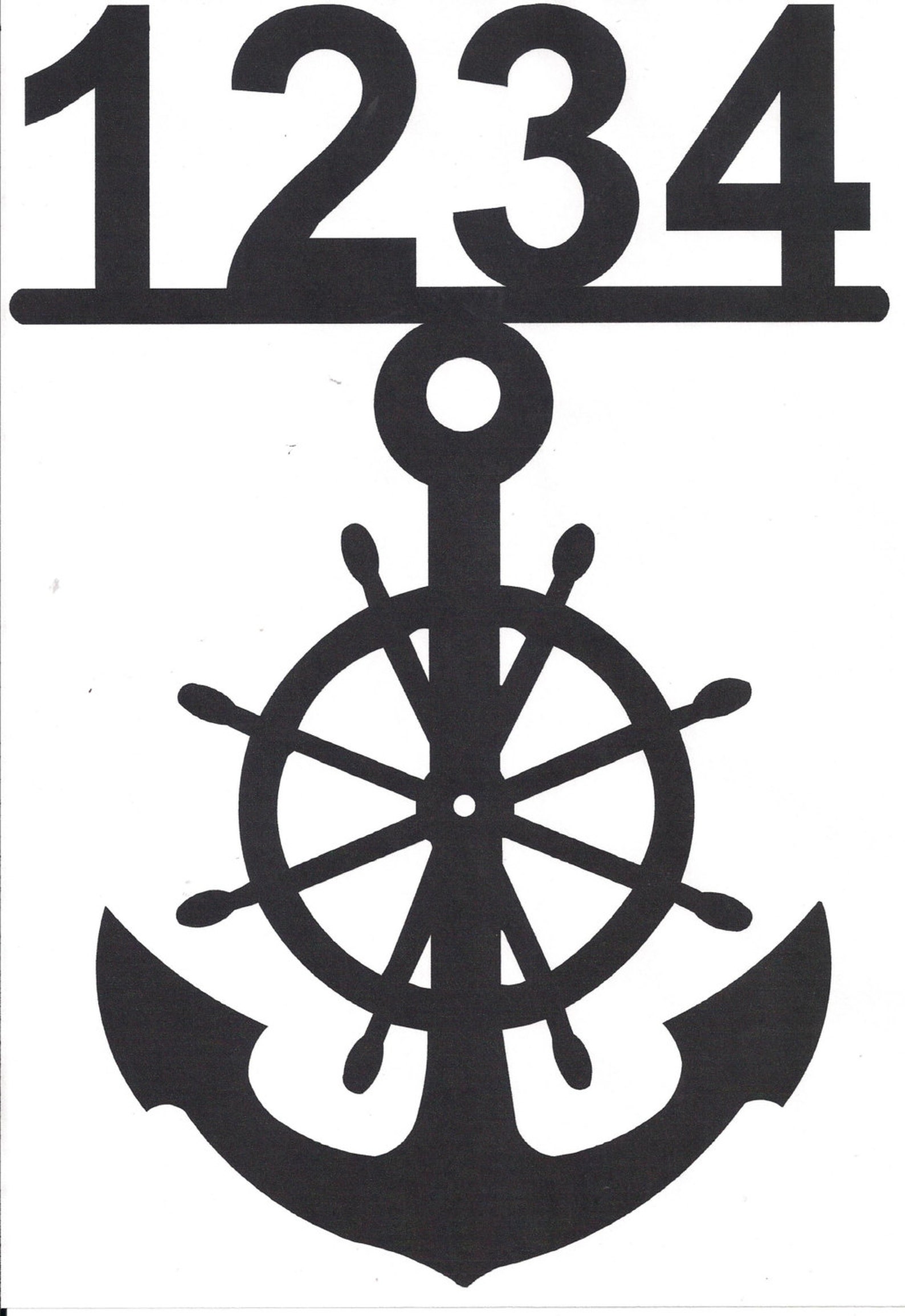 Anchor Custom Address Sign, Nautical House Numbers, Steel - Etsy
