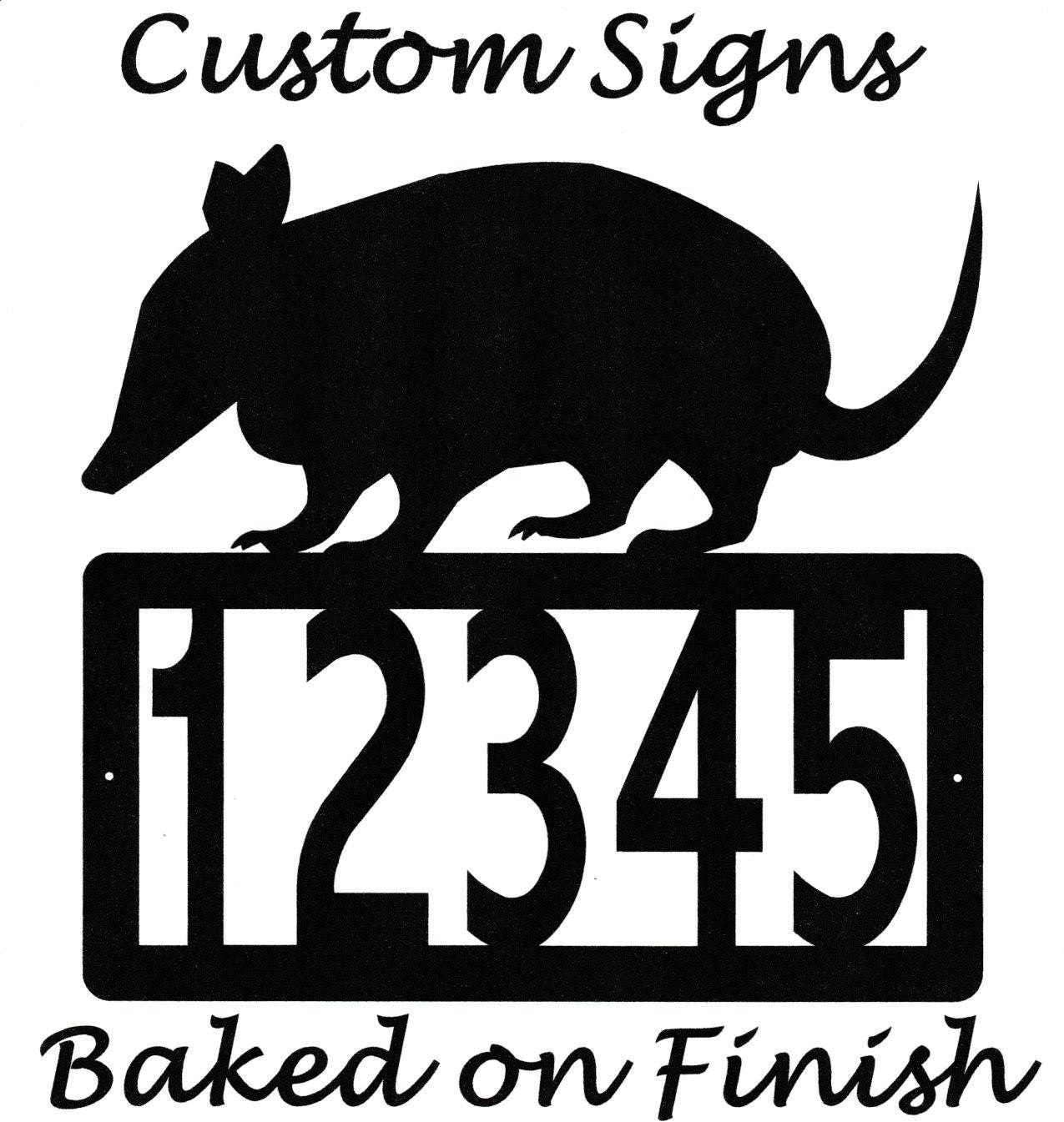 Armadillo Address Sign Metal - Etsy