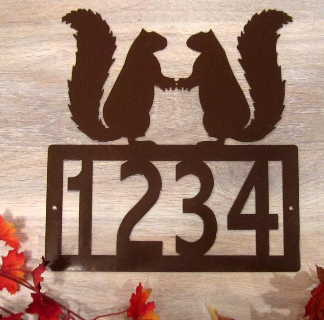 Custom Squirrel Address Metal Sign - Etsy