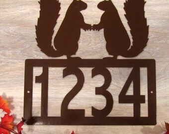 Custom Squirrel Address Metal Sign - Etsy