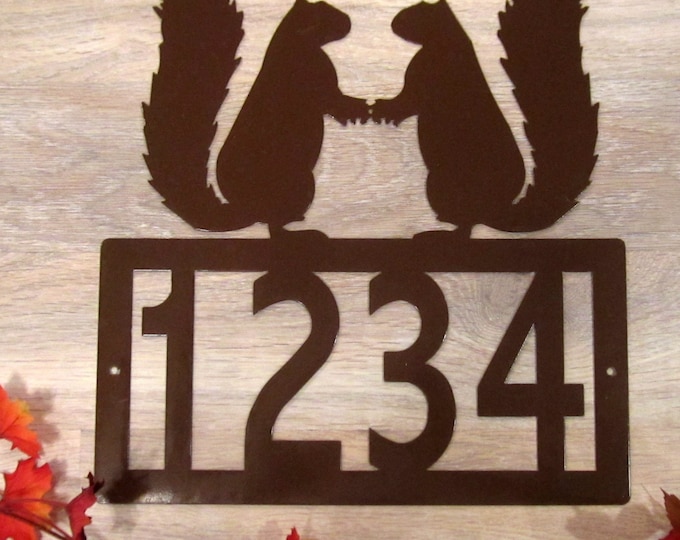 Custom Squirrel Address Metal Sign - Etsy