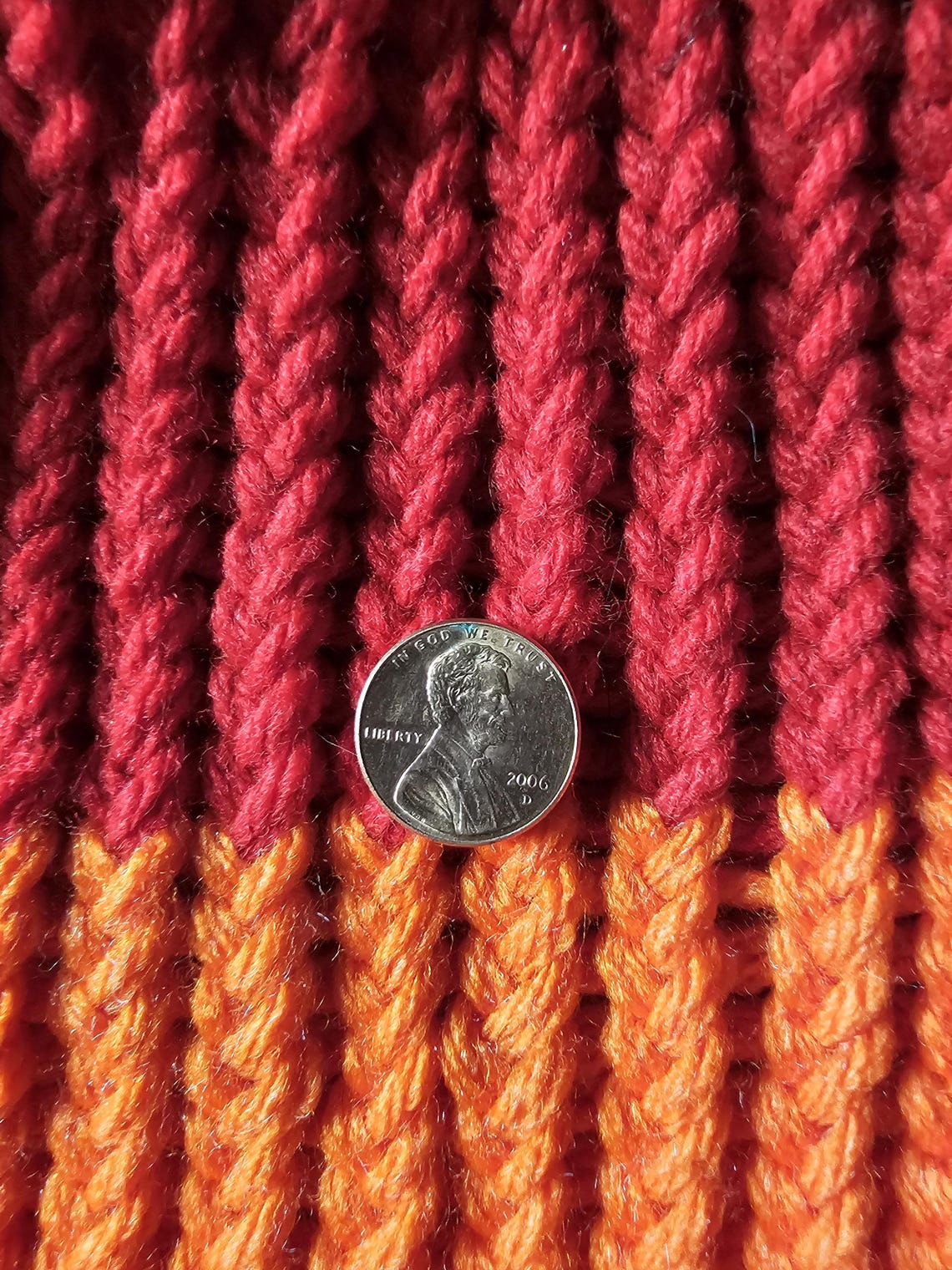 Hand Knitted Hat, Surfer Beanie, Medium, Striped, Orange, Yellow, Red ...