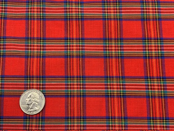 RED Plaid 100% Cotton Fabric Multiple Pieces | Etsy