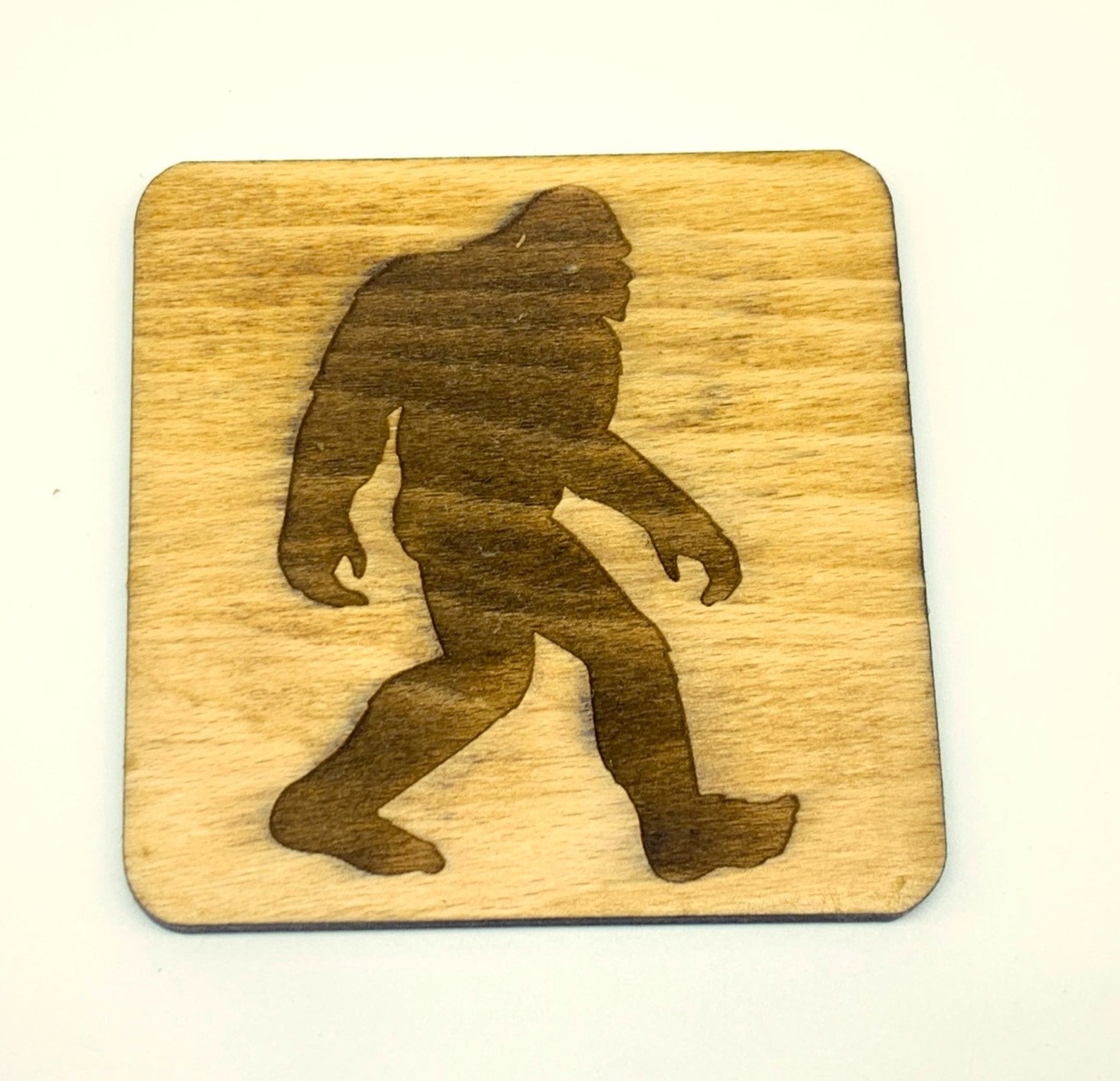 LASER ENGRAVED and CUT Big Foot Coasters With Coaster Holder - Etsy