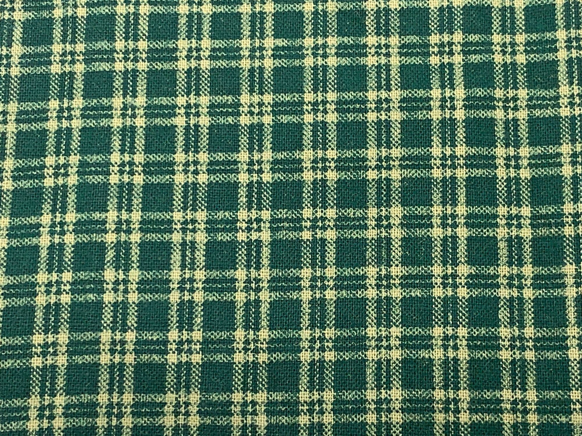 PLAID HUNTER GREEN Vintage 100% Cotton Fabric, Multiple Pieces - Etsy 日本