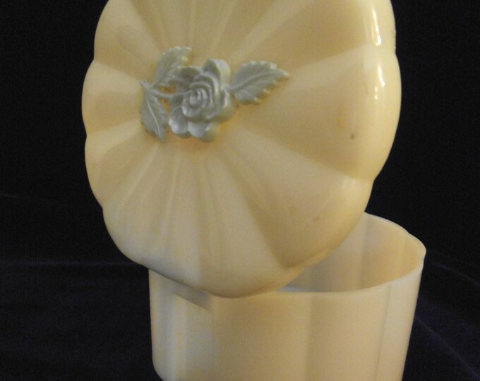 Vintage Light Pink Vanity Powder Puff Jar - Etsy