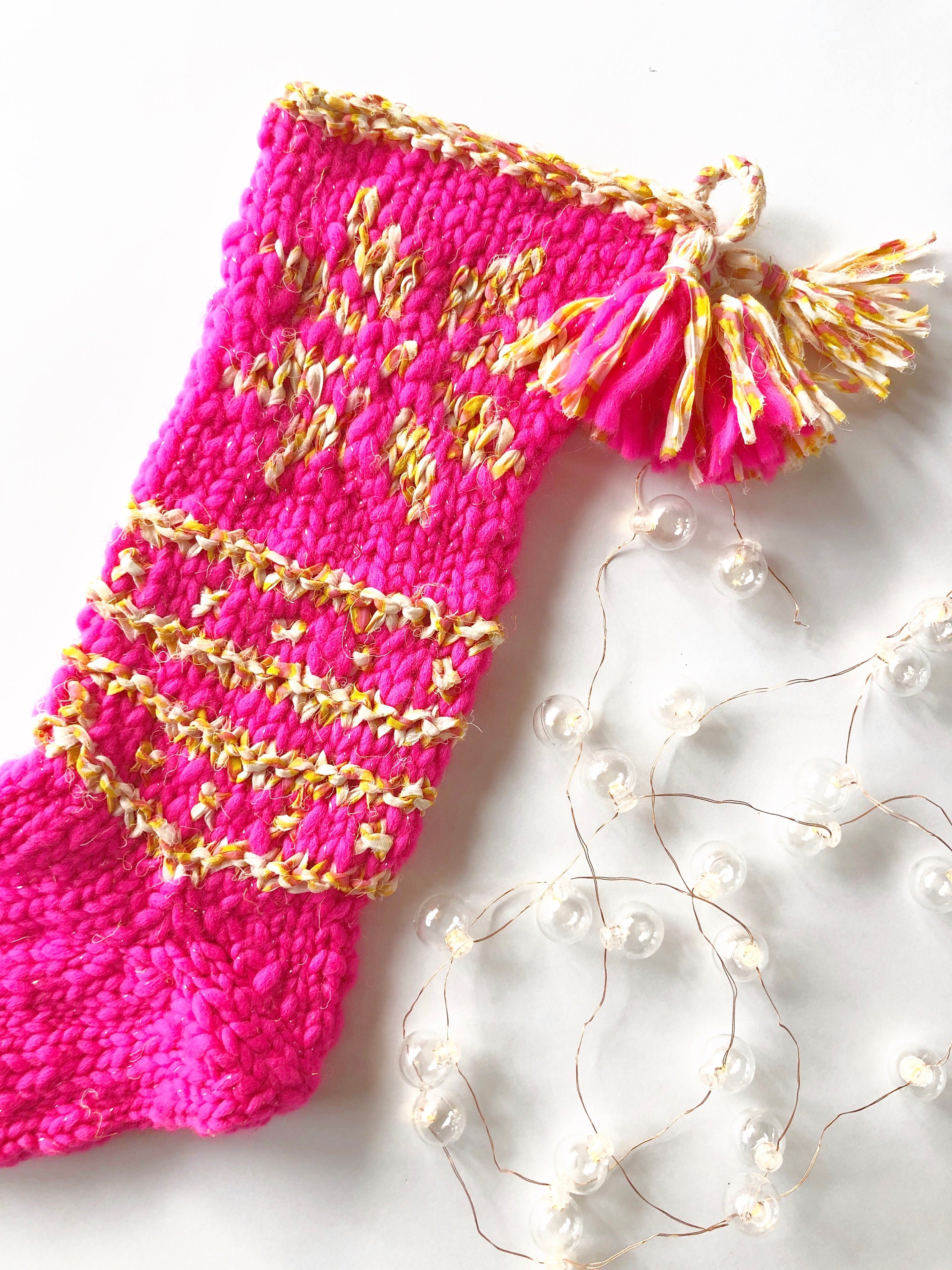 Merry & Bright Stocking Pattern ~ Handspun Yarns, Christmas Stocking ...