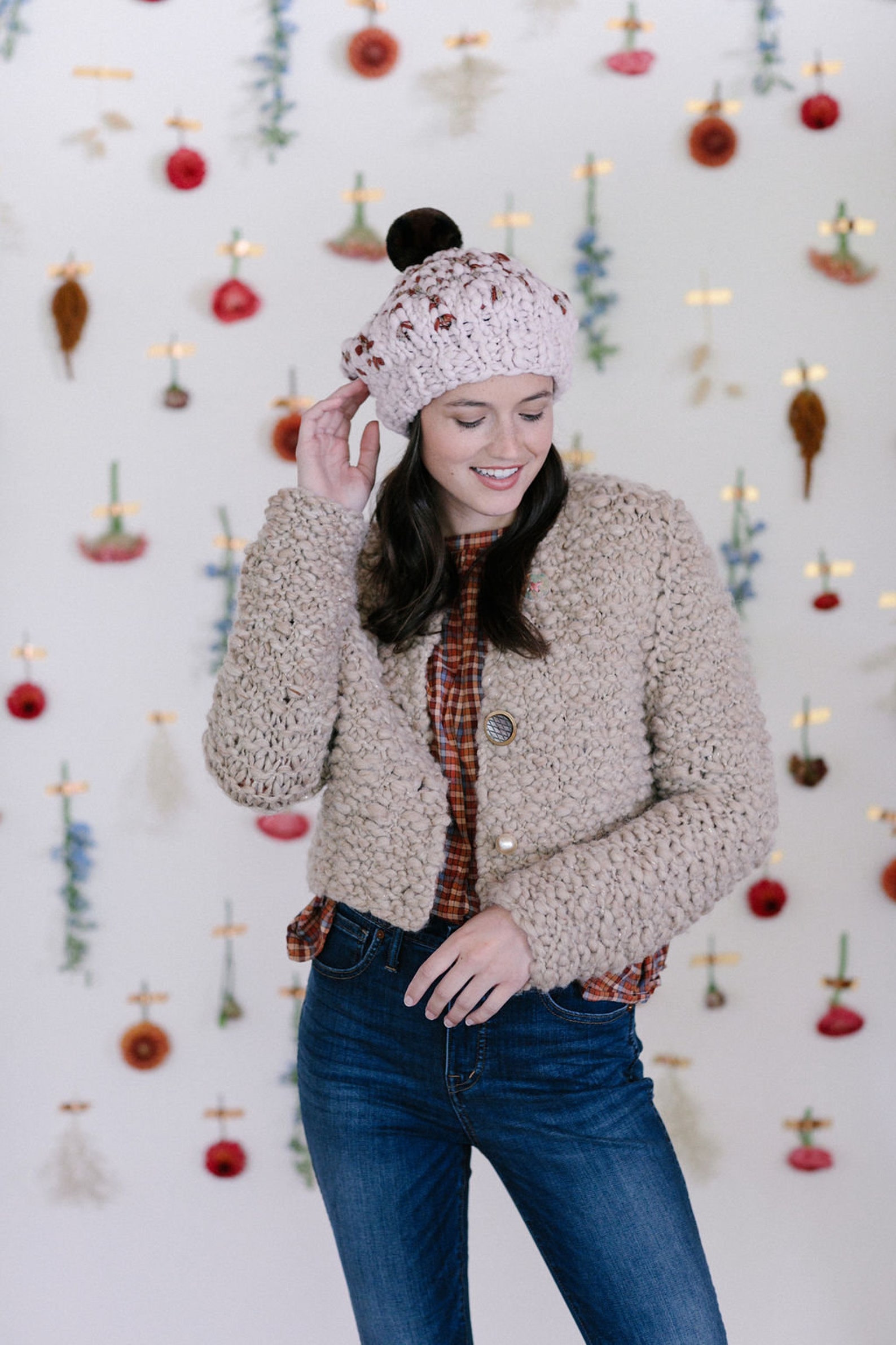 Pixelated Beret PATTERN // Knitting Pattern, Color Work Hat Pattern for ...