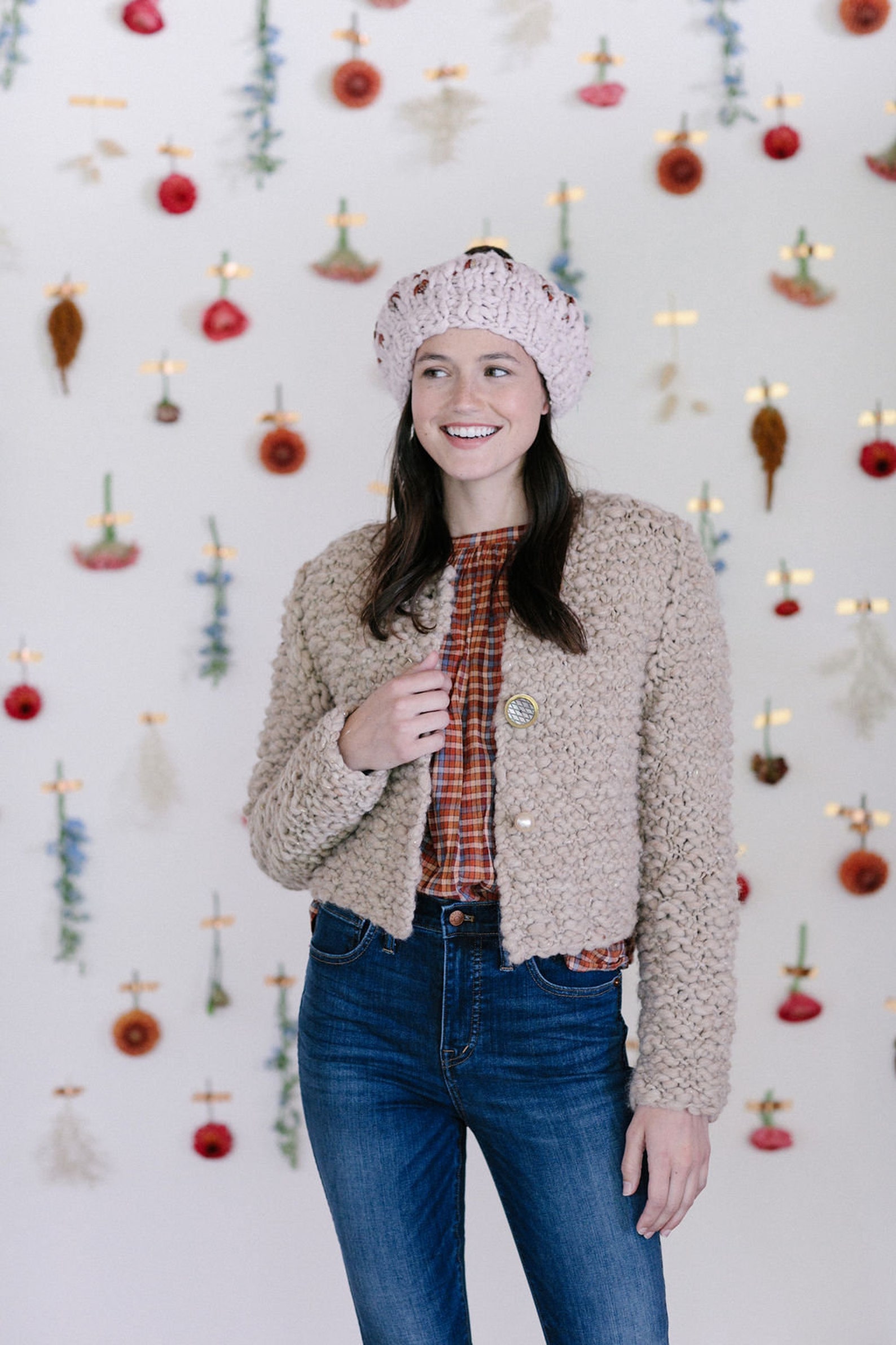 Pixelated Beret PATTERN // Knitting Pattern, Color Work Hat Pattern for ...