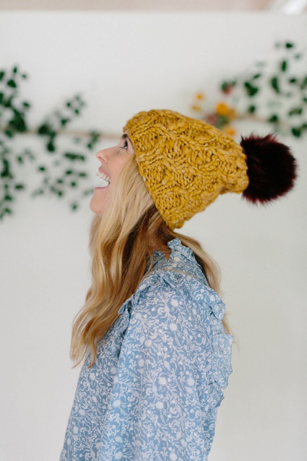 Knitting Pattern // Knit Cable Hat ~ Pom Pom Knit Hat, Beginner to ...