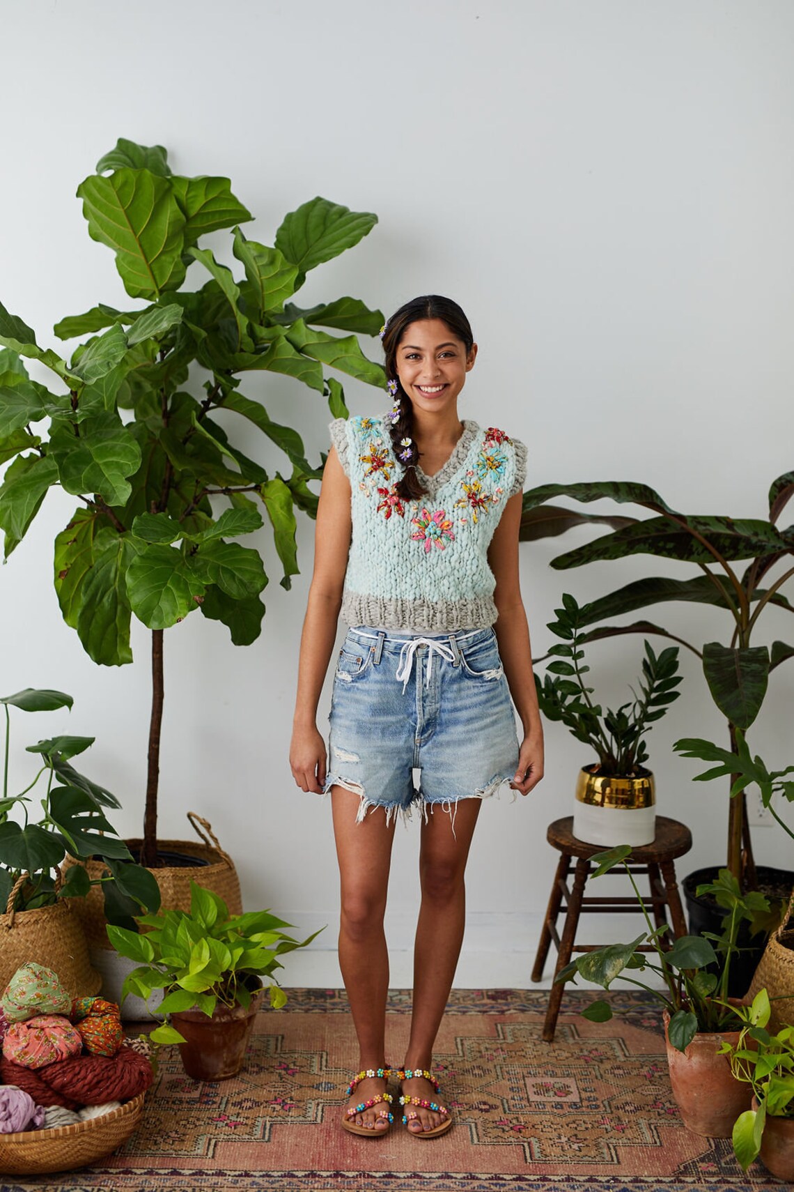 Blooming Vest PATTERN, Knit Sweater Vest Pattern, Knit & Embroidery ...