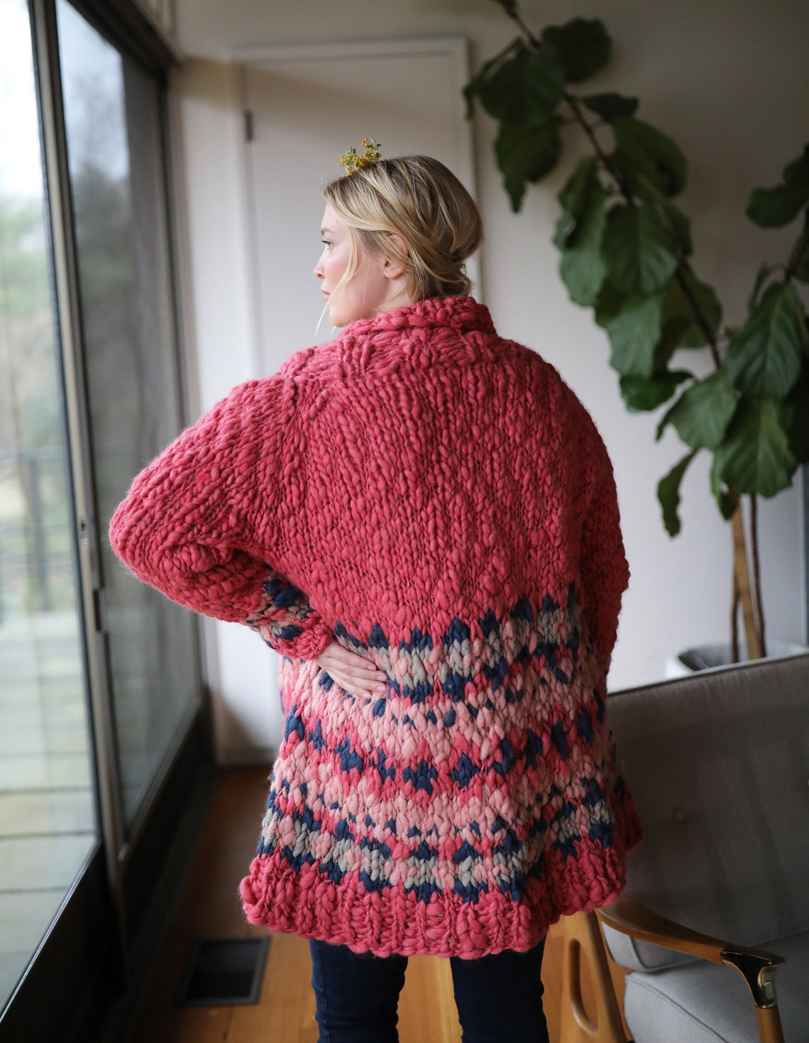 Cozy Thoughts Cardi PATTERN Knit Sweater Pattern Fair Isle | Etsy