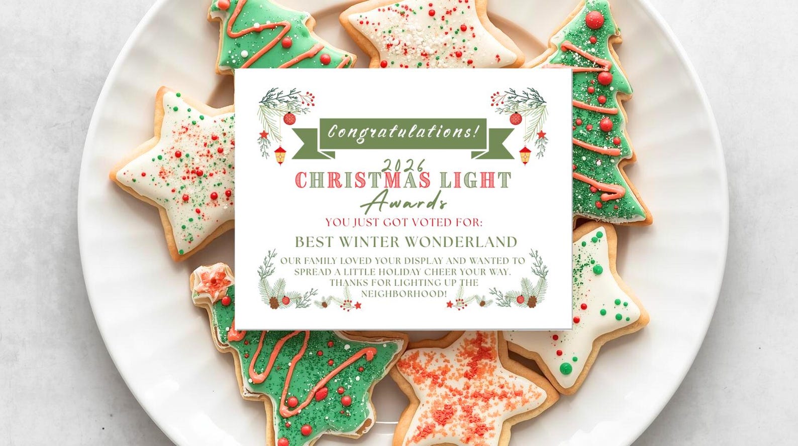 Printable Christmas Light Awards, Holiday Contest Certificates (digital ...